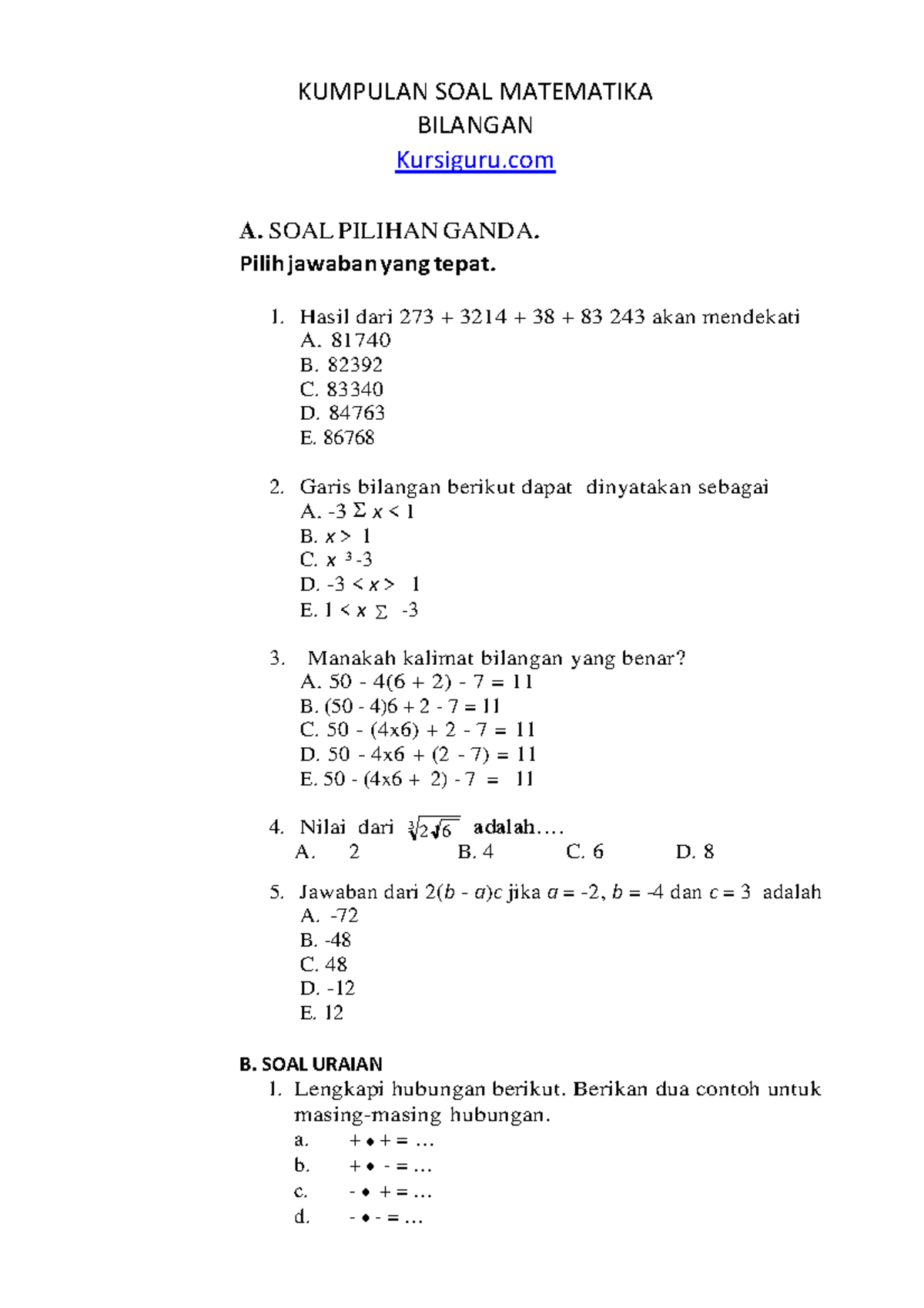 Soal Ujian Pilihan Ganda Agama Islam Kelas 6 Semester 1 2025 ...